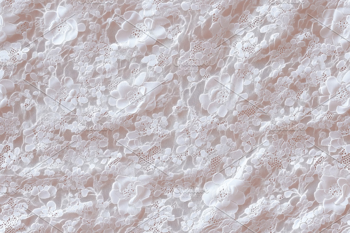 Seamless delicate white Stretch lace fabric featuring floral patterns ...
