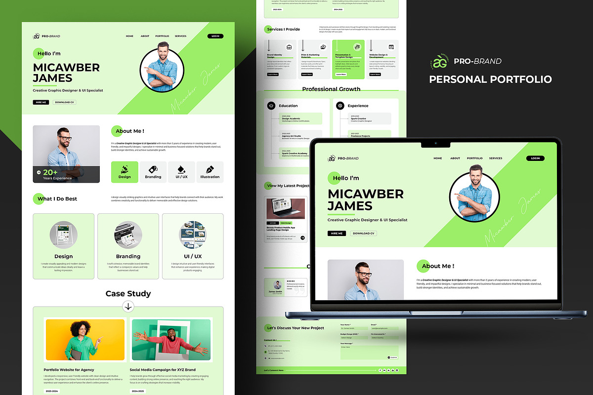 Personal Portfolio Website Layout, a Landing Page Template by Spark ...