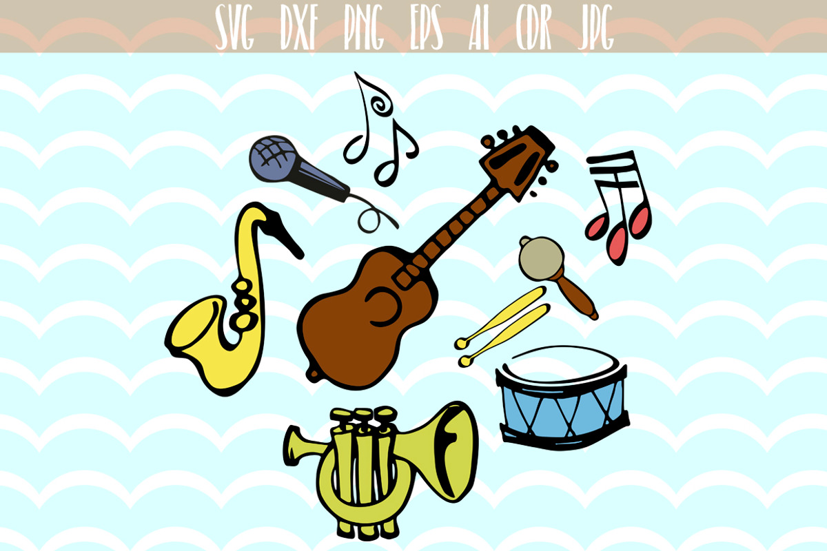 Music musical instruments SVG, an Illustration by DimShop