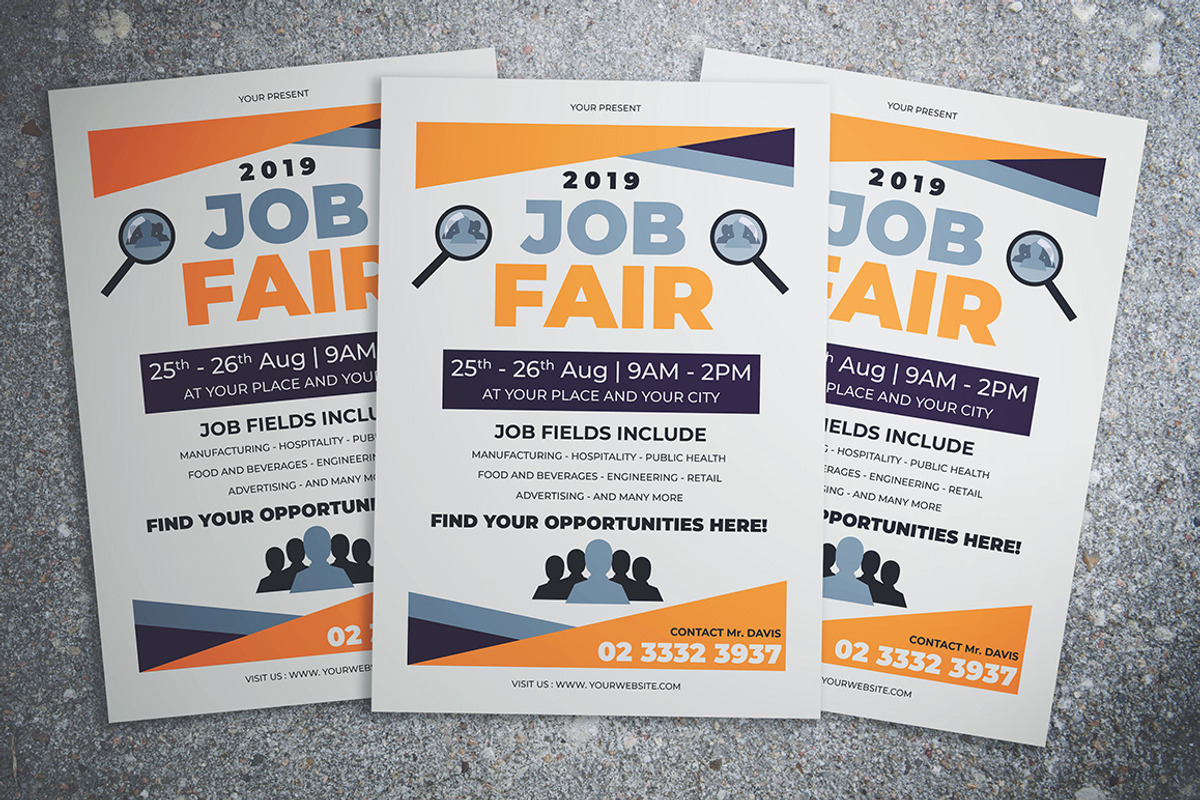 Simple Job Fair Flyer, a Flyer Template by Gumico Studio.