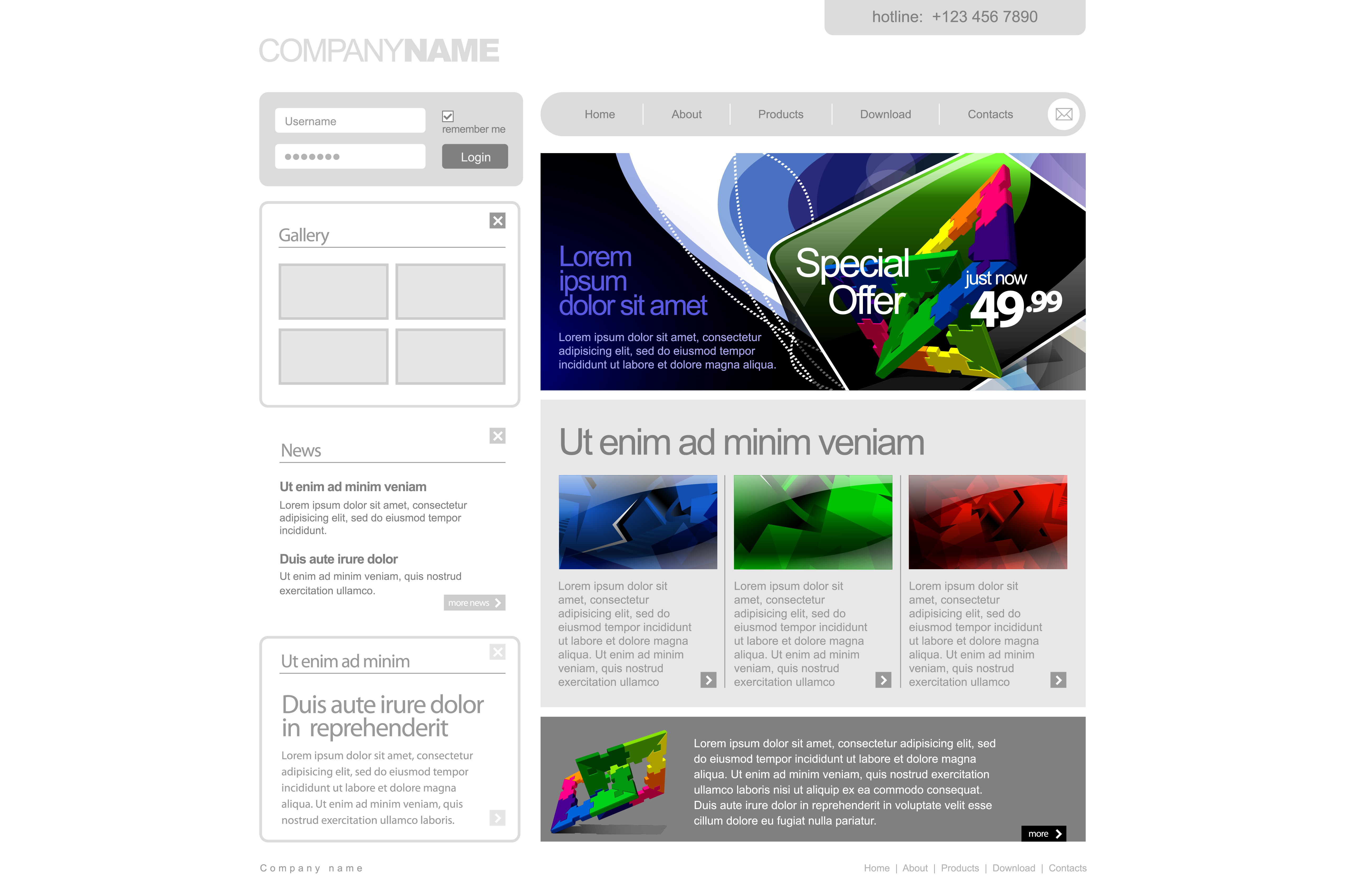 Gray Website Template, a Templates & Theme by Sunny