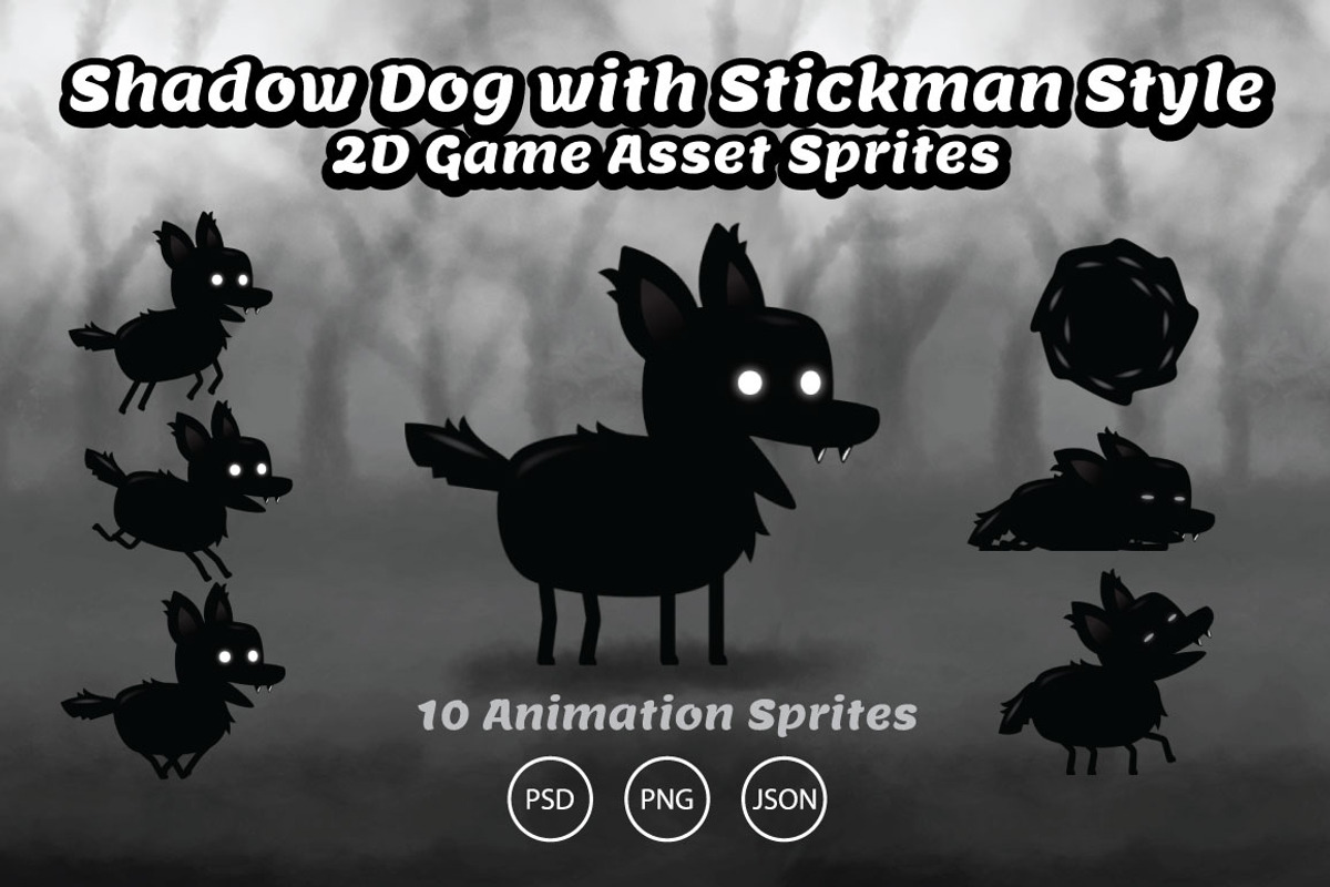 Shadow Dog with Stickman Style, an Illustration by Heavtryq Design