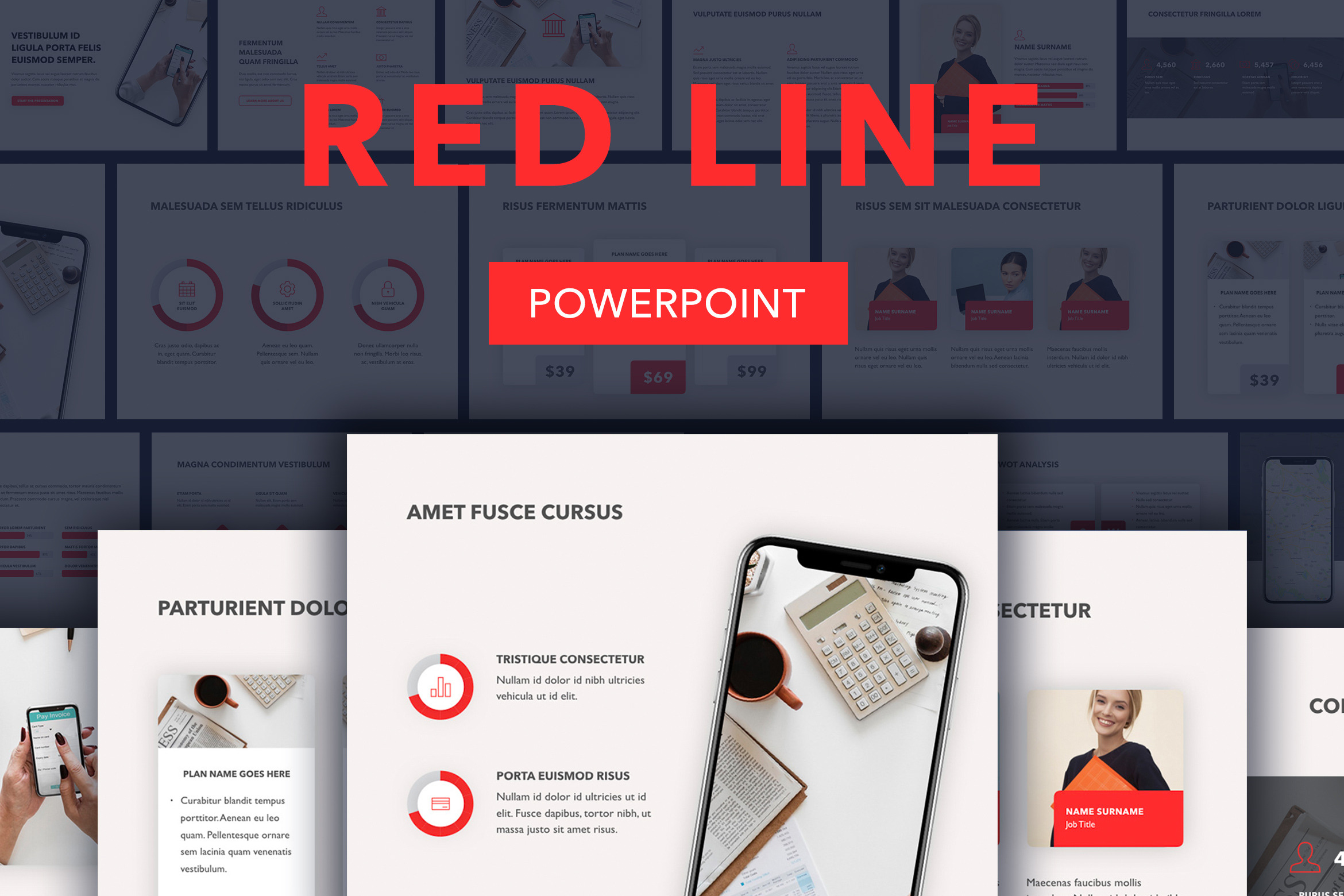 Red Line PowerPoint Template, a Presentation Template by Jumsoft