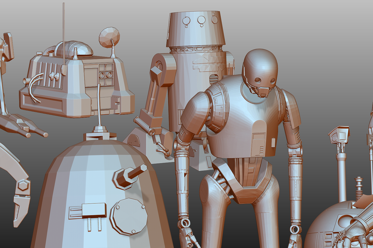 STAR WARS DROIDS PACK low poly, a Characters & Person 3D Model by 2$ SHOP