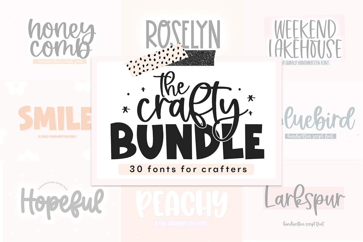 Crafty Font Bundle | 30 Fonts, a Script Font by KA Designs