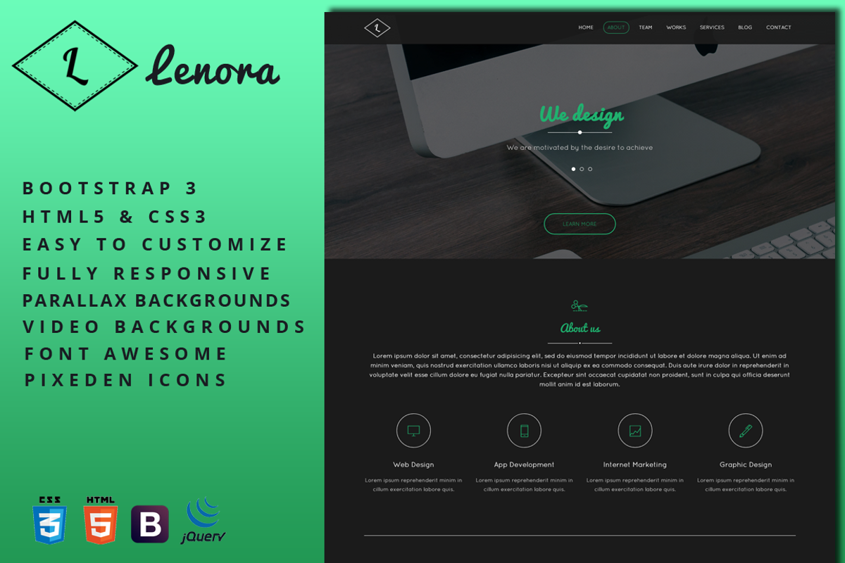 Lenora - One-Page Business Template, a Bootstrap Template by Studio ...
