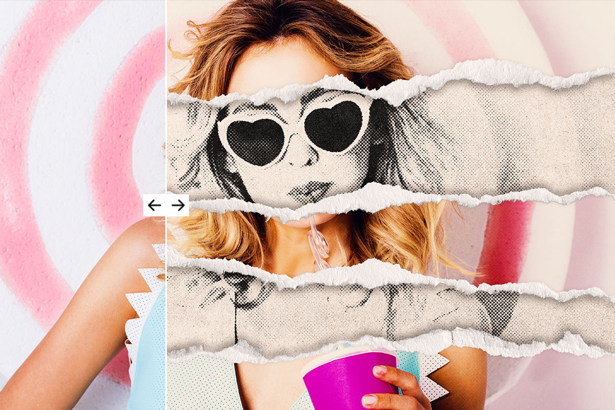 Ripped Halftone Photo Effect, a Layer Style Add-On by dokudokunomi