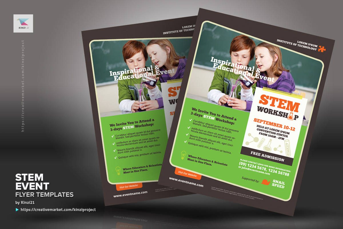 STEM Event Flyer Templates, a Flyer Template by kinzi21