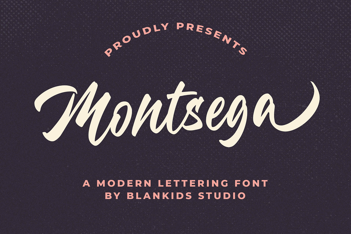 Montsega a Modern Lettering Font, a Script Font by Blankids Studio