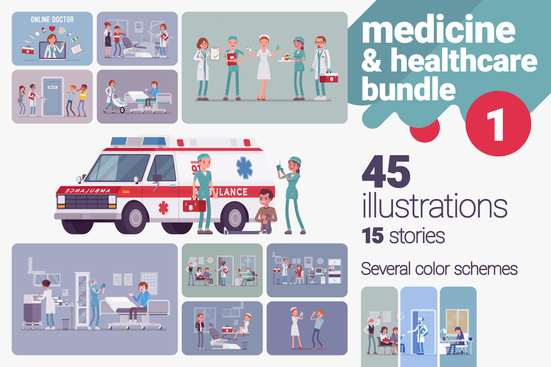 Medicine and Healthcare Bundle Vol.1, a Healthcare Illustration by ...