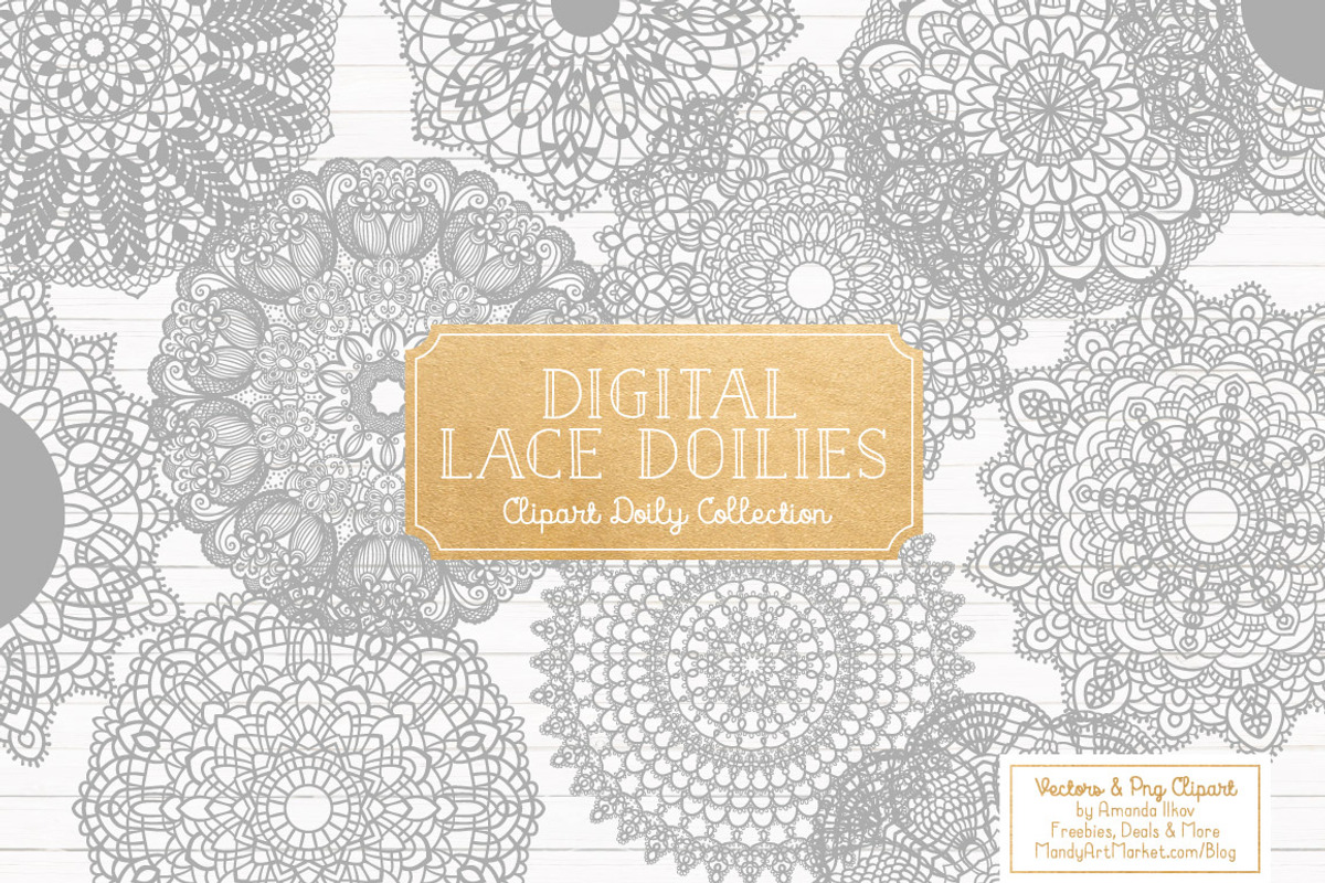 Grey Doilies Clipart & Vectors, an Illustration by Amanda Ilkov