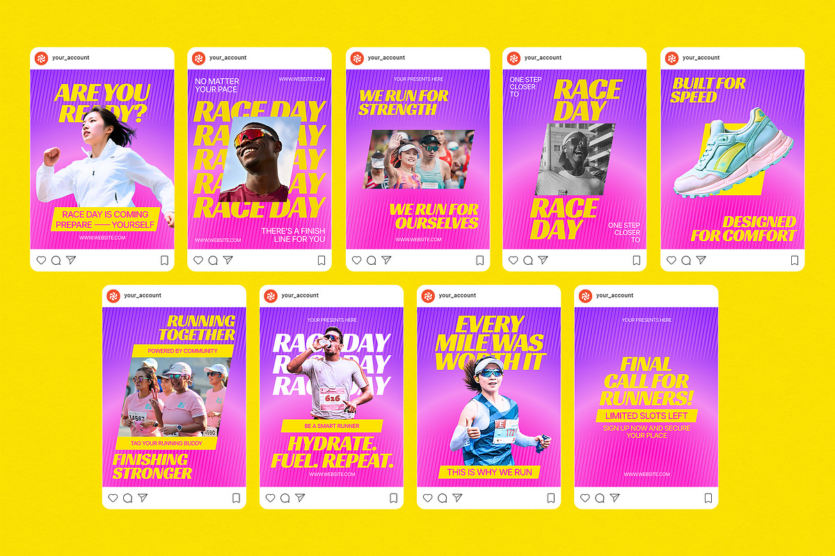 Marathon Event Instagram Templates