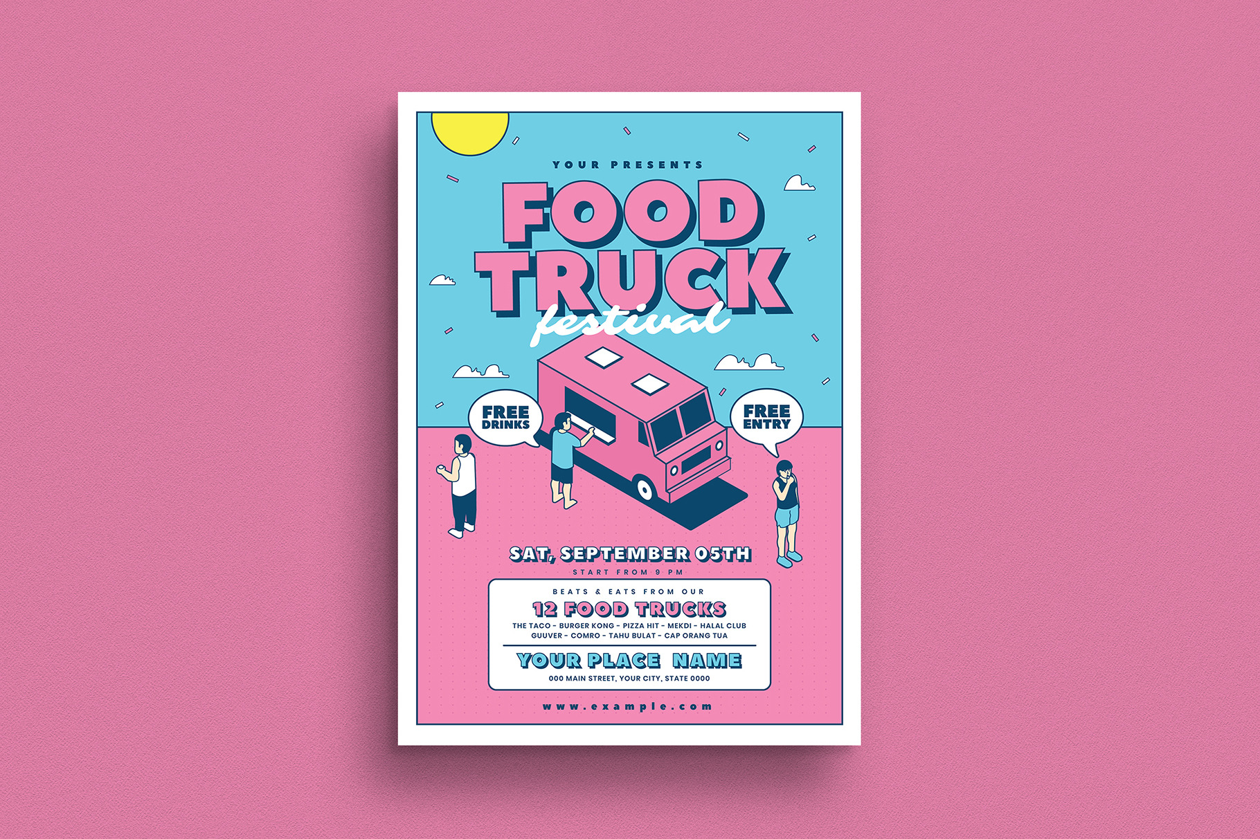 Food Truck Event Flyer, a Flyer Template by Guuver