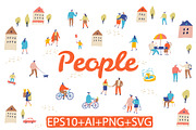 Vector flat people set