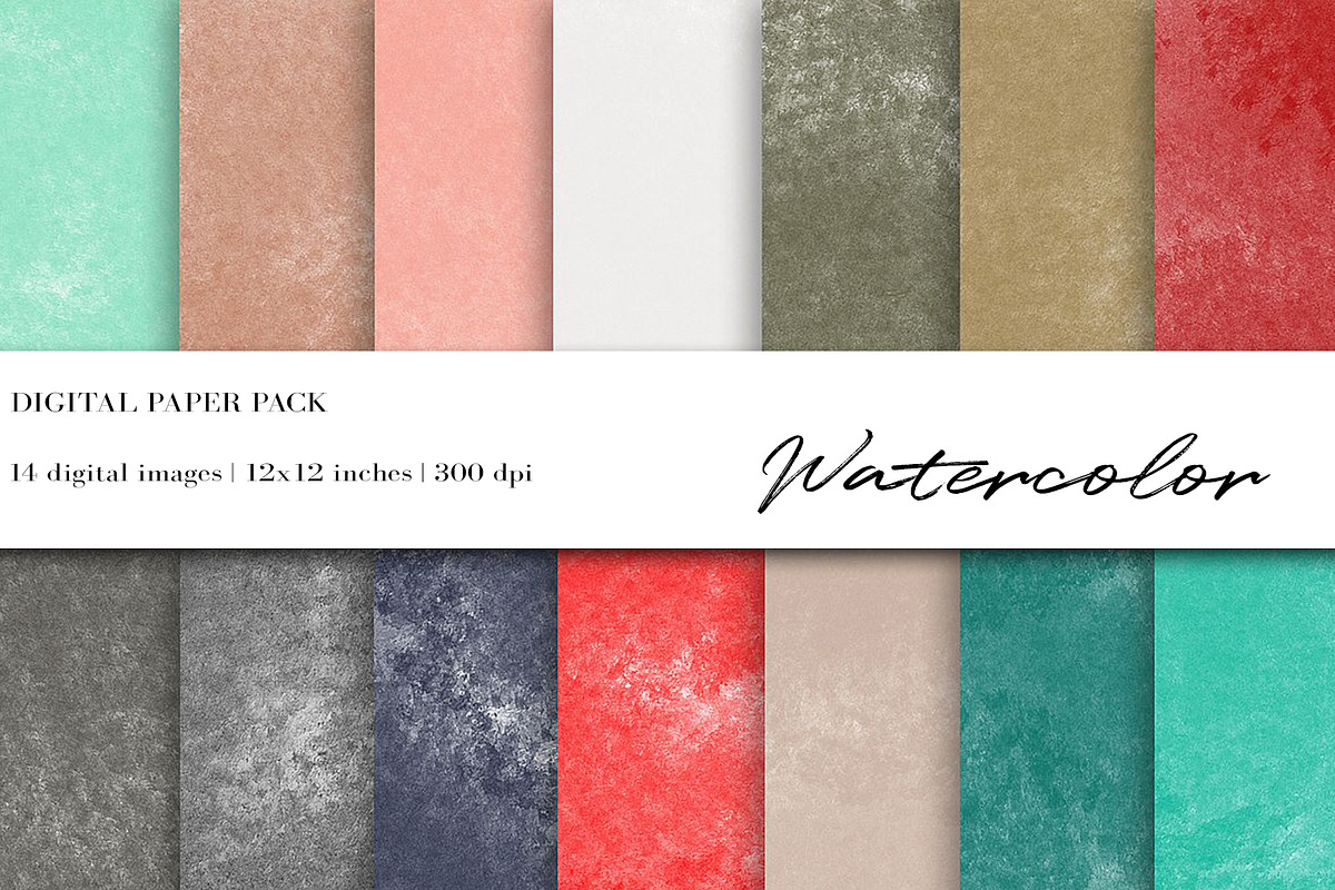 Watercolor Digital Paper, a Texture Graphic by BonaDesigns | Creative ...
