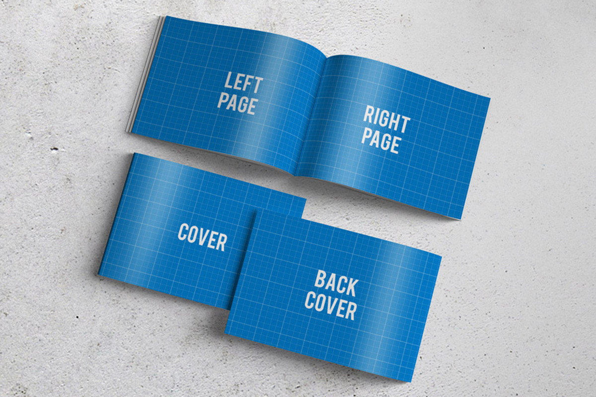 A4 Horizontal Brochure Mockups, a Print Template by Kongkow