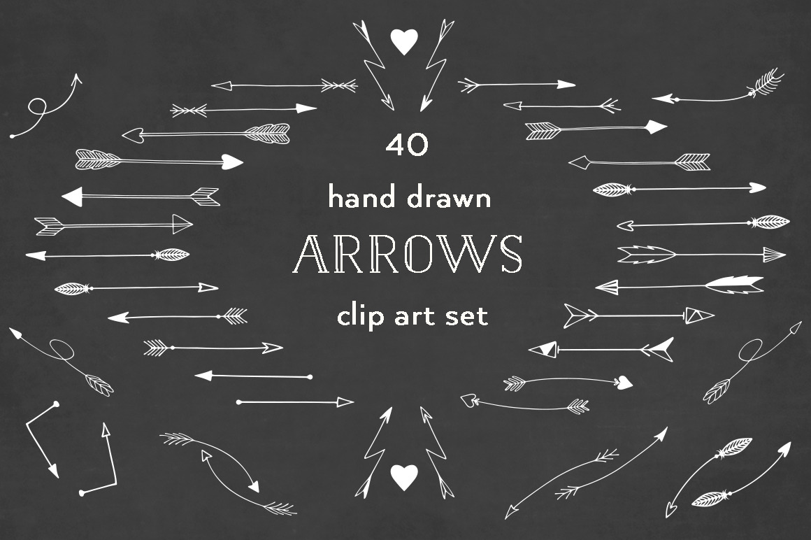 40 White arrow clipart set, a Graphic by KitsPix
