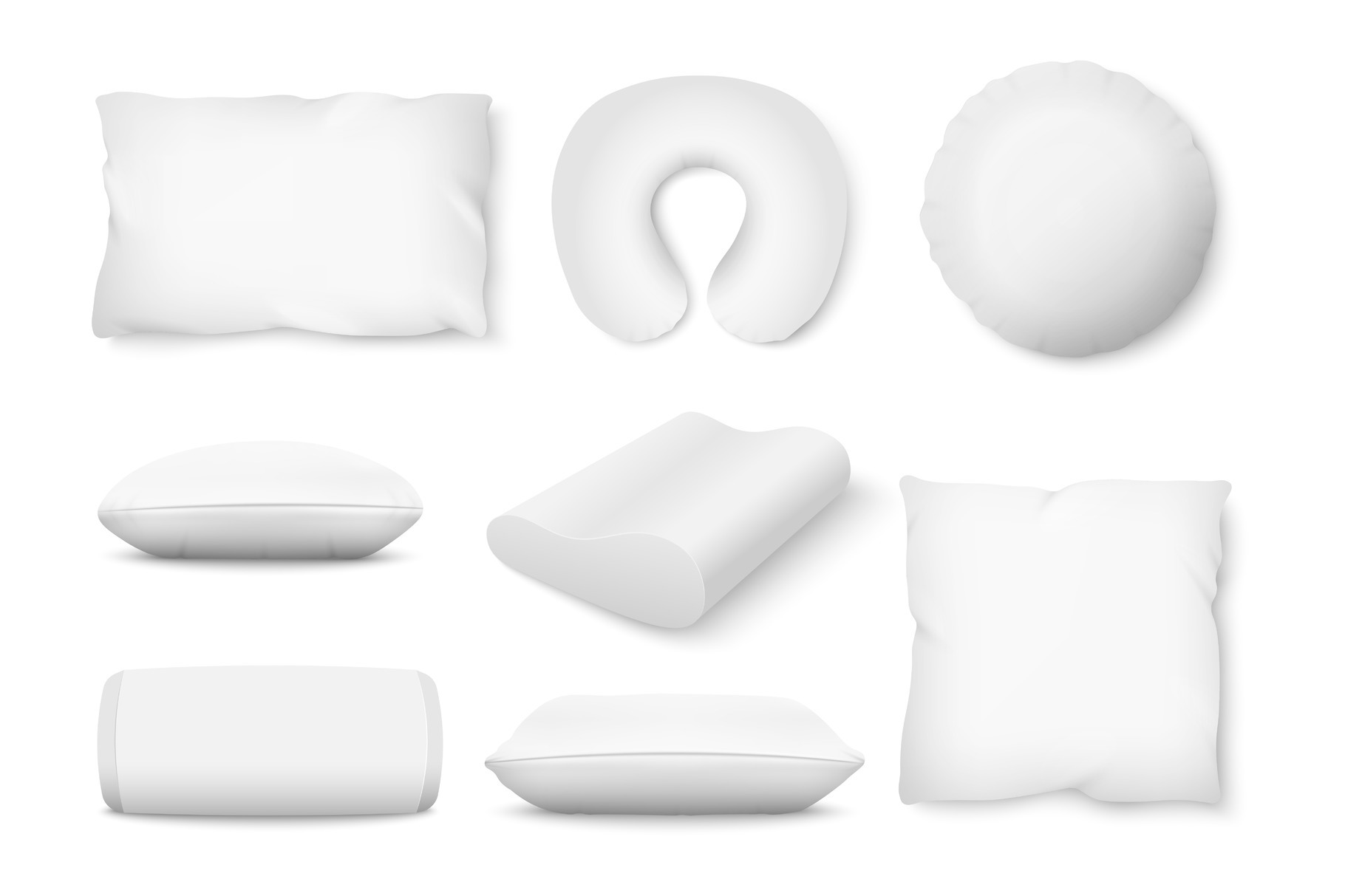 Set of different shaped soft white, an Object Graphic by Sabelskaya