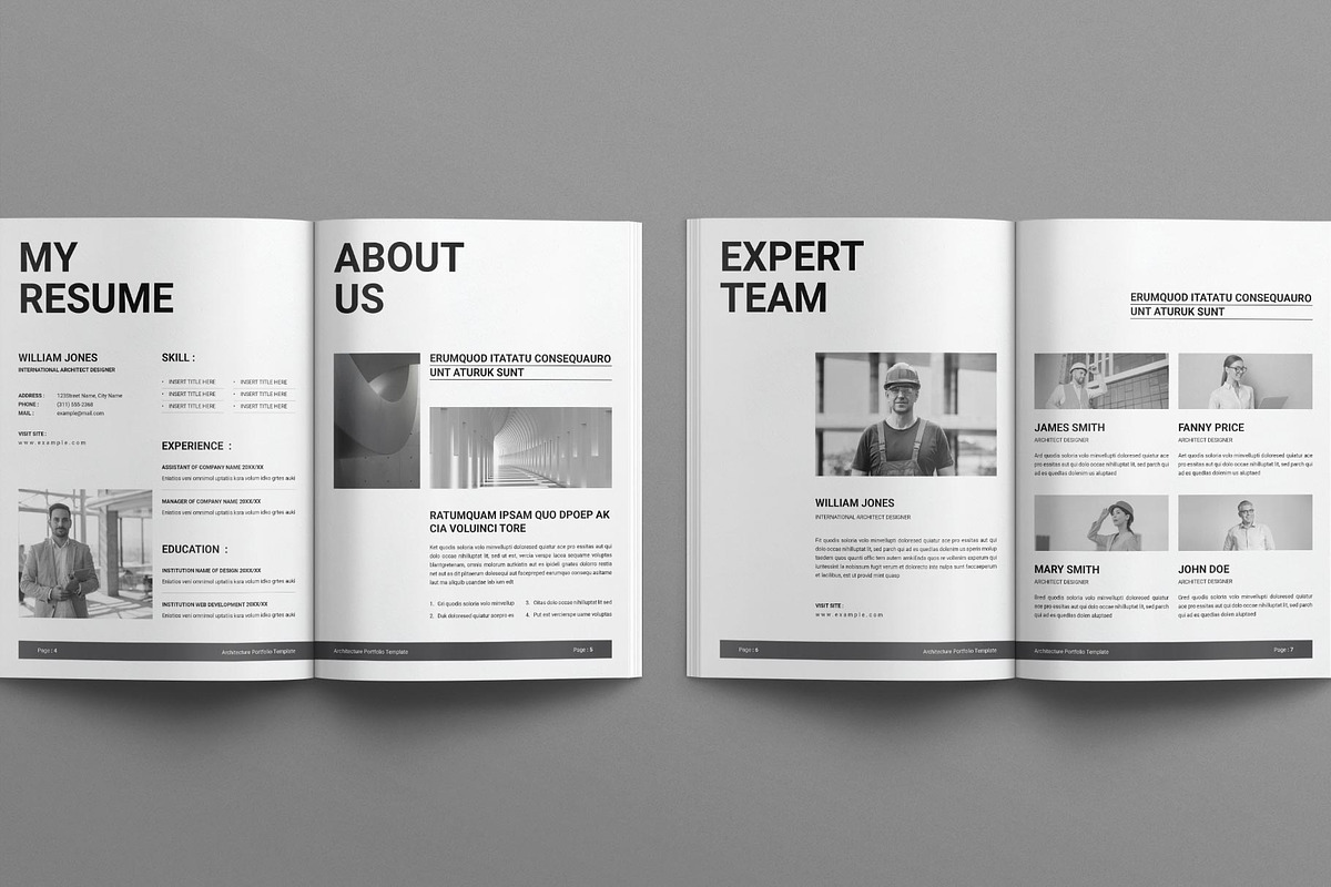 Architecture Portfolio Design Layout, a Brochure Template by E-Type