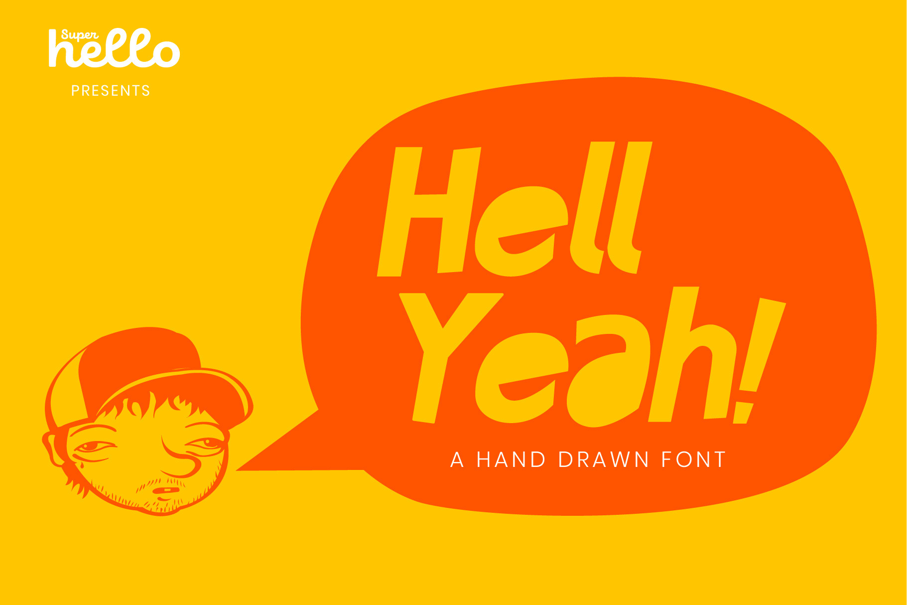 Hell Yeah - Hand-drawn Font, a Font by Super Hello