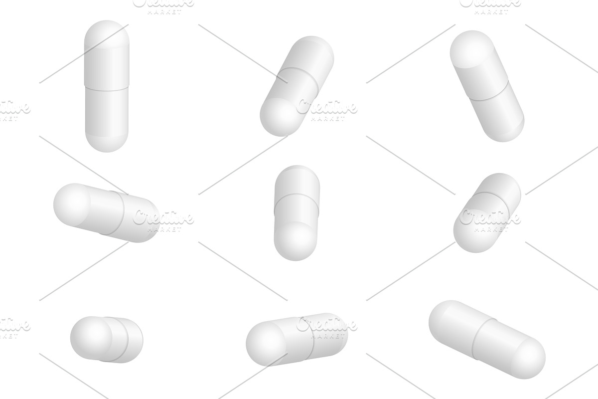 Pills. Vector set., an Object Graphic by Gomolach