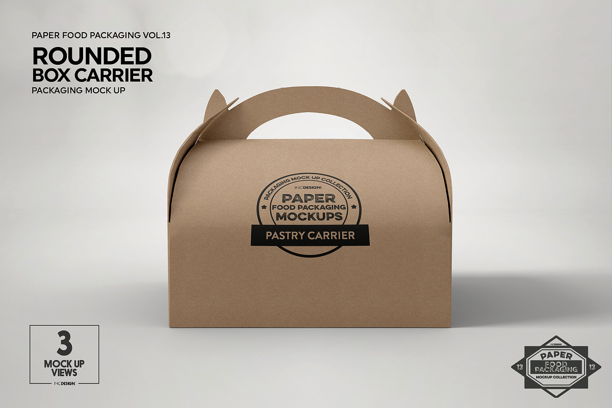 Paper Rounded Box Carrier Mockup, a Packaging Mockup by INCDesign ...