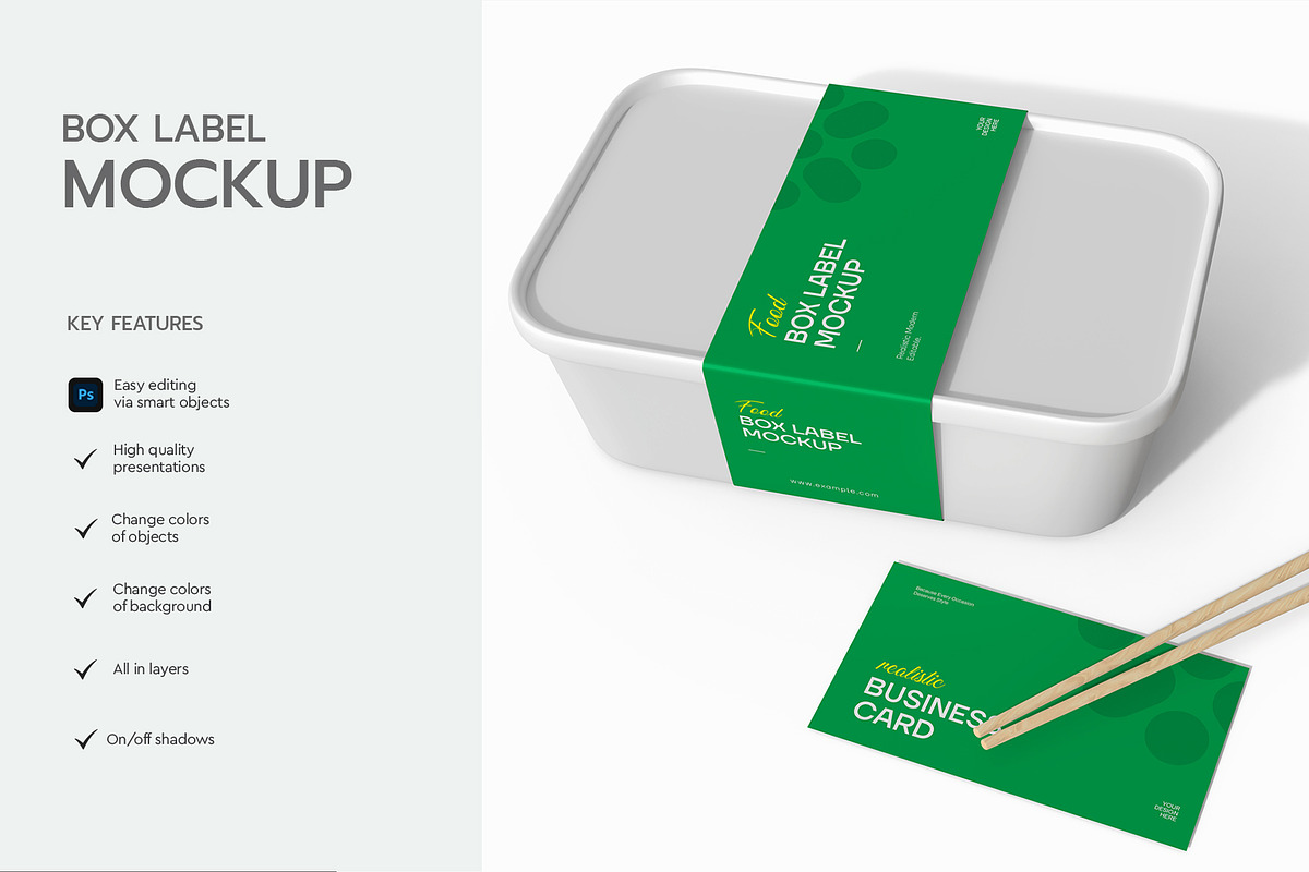 Takeaway Food Box Label Mockup