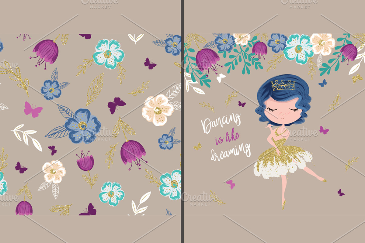 Cute Girl Print & Pattern, a Decorative Illustration by StudioLondon