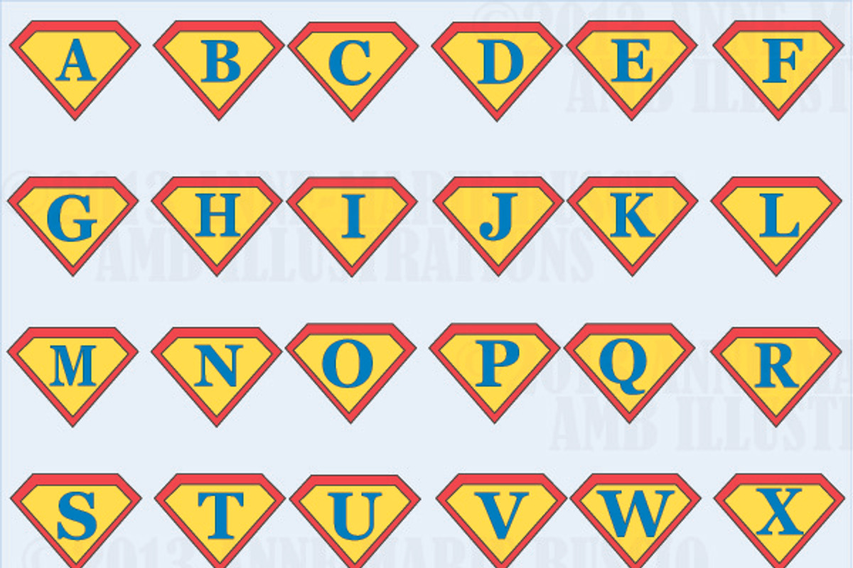 Superhero Alphabet Clipart AMB-496, an Illustration by AMBillustrations