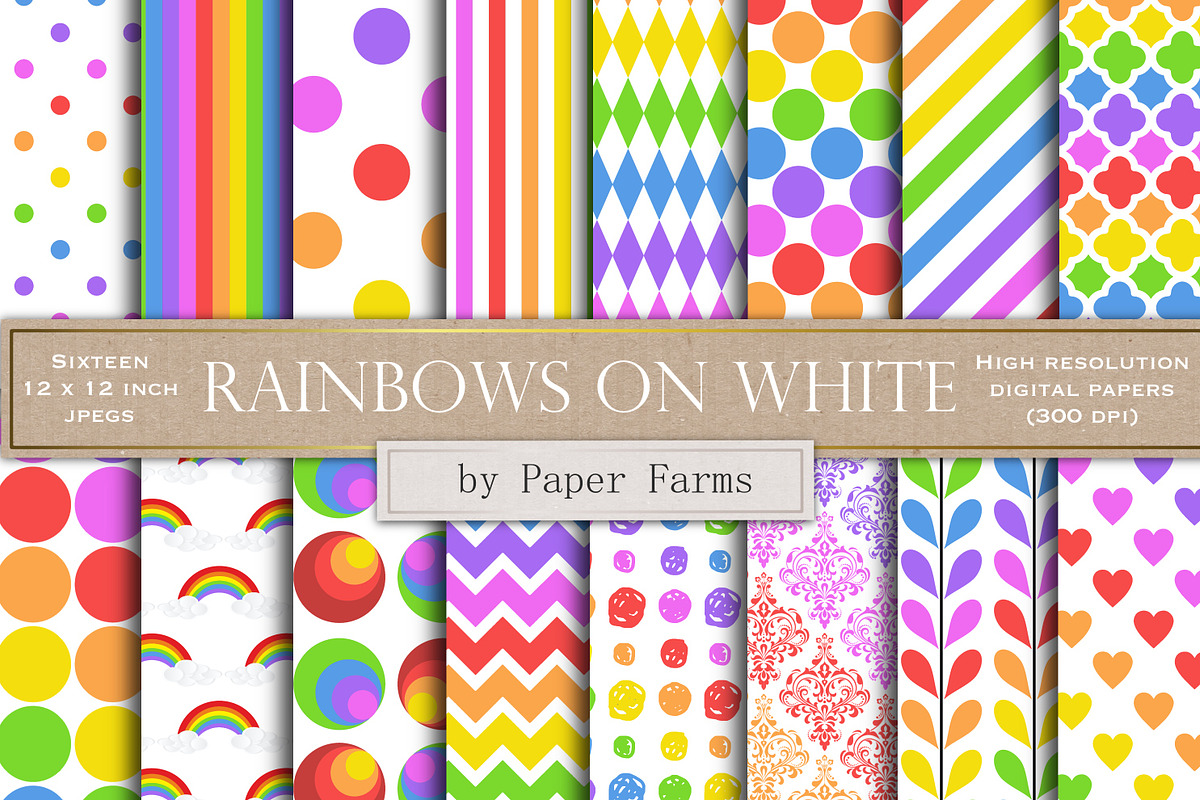 Rainbow patterns, a Pattern Graphic by Paper Farms