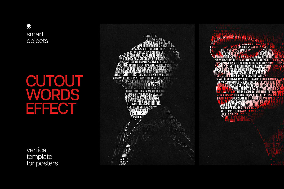 Cutout Words Poster Effect, a Layer Style Add-On by Design Squad