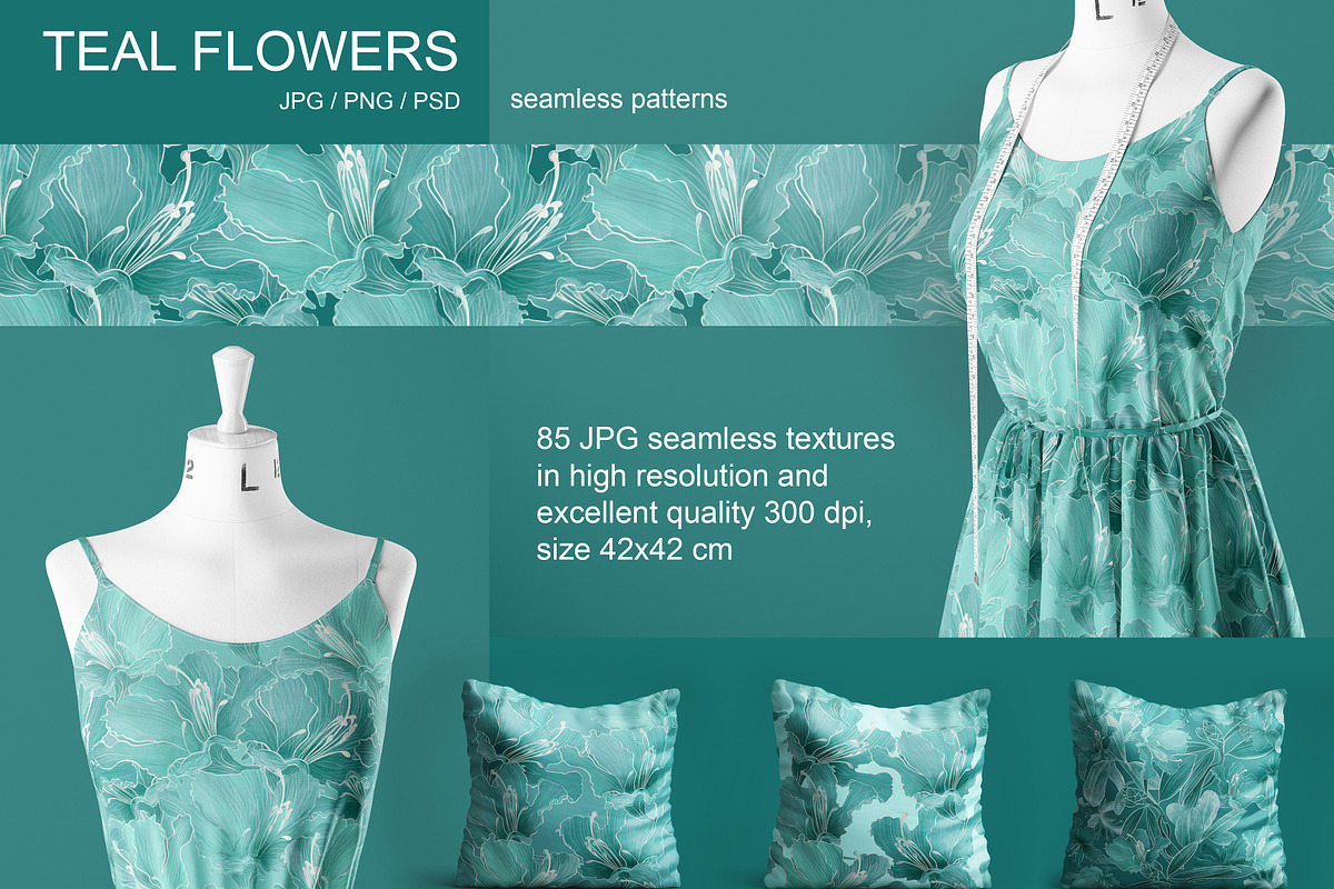TEAL FLOWERS
