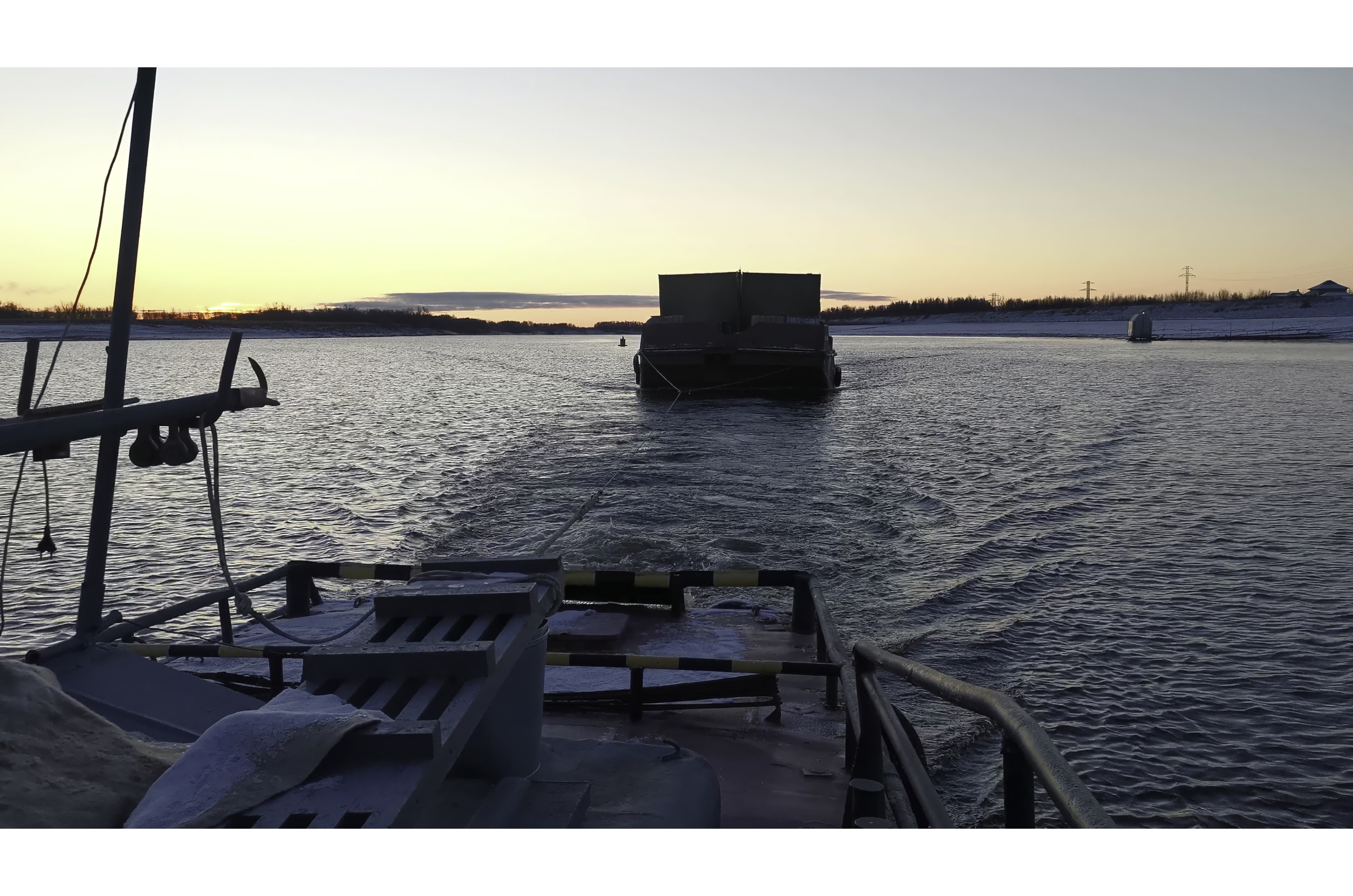 View of cargo floating behind boat | Transportation Stock Photos ...