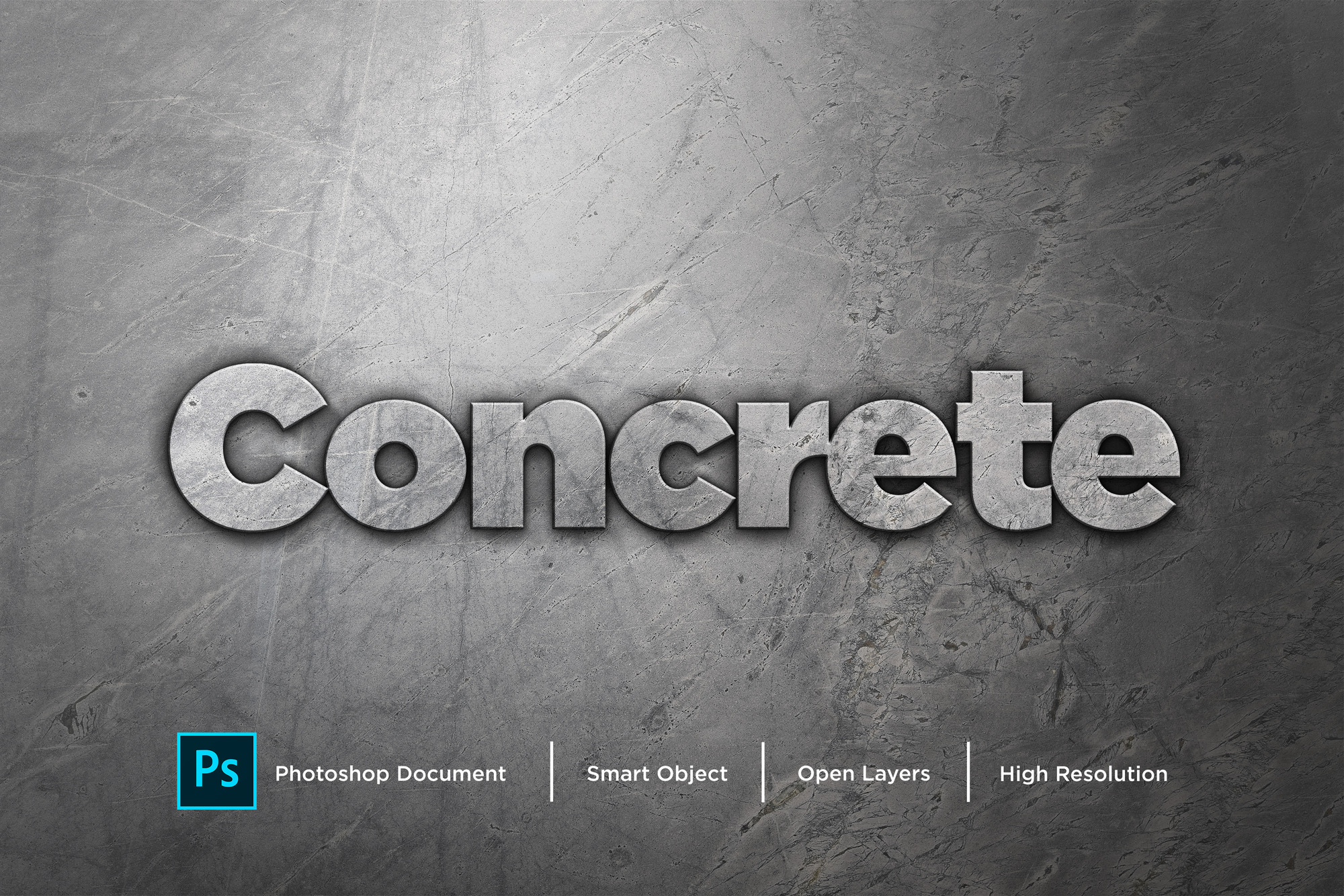 Concrete Text Effect & Layer Style, a Layer Style Add-On by shahsoft