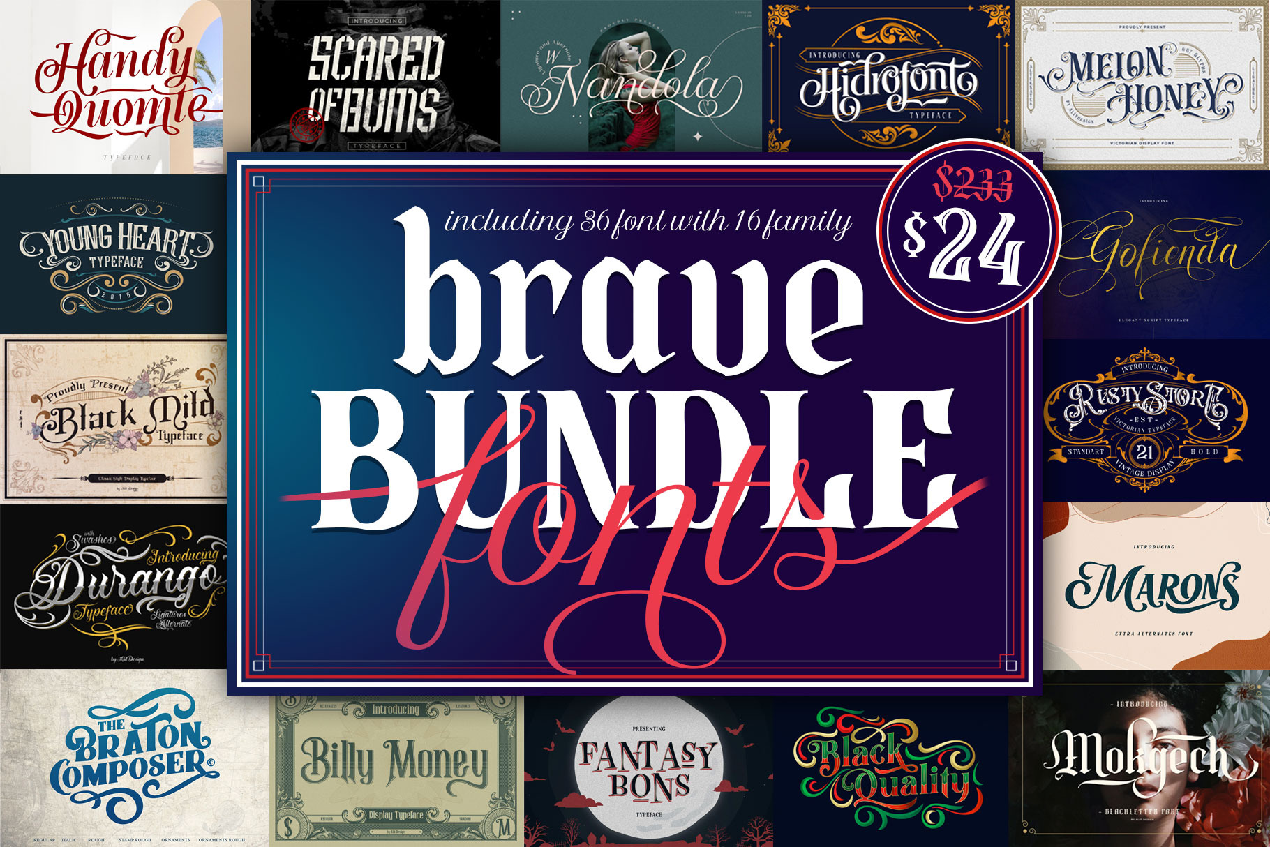 Brave Bundle Fonts, a Script Font by alit design | Creative Market