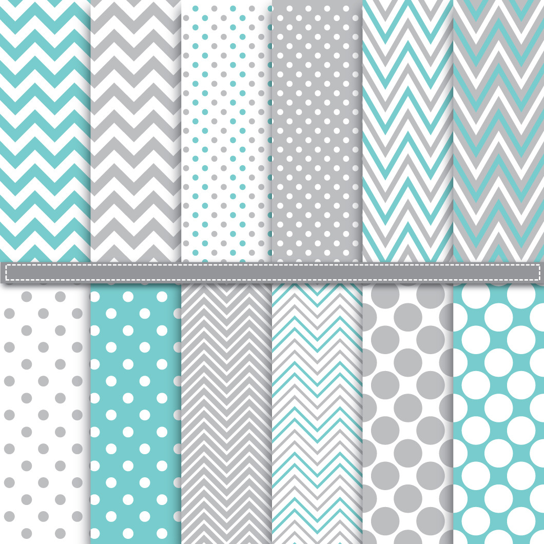 Polka Dot and chevron Digital paper, an Illustration by YenzArtHaut