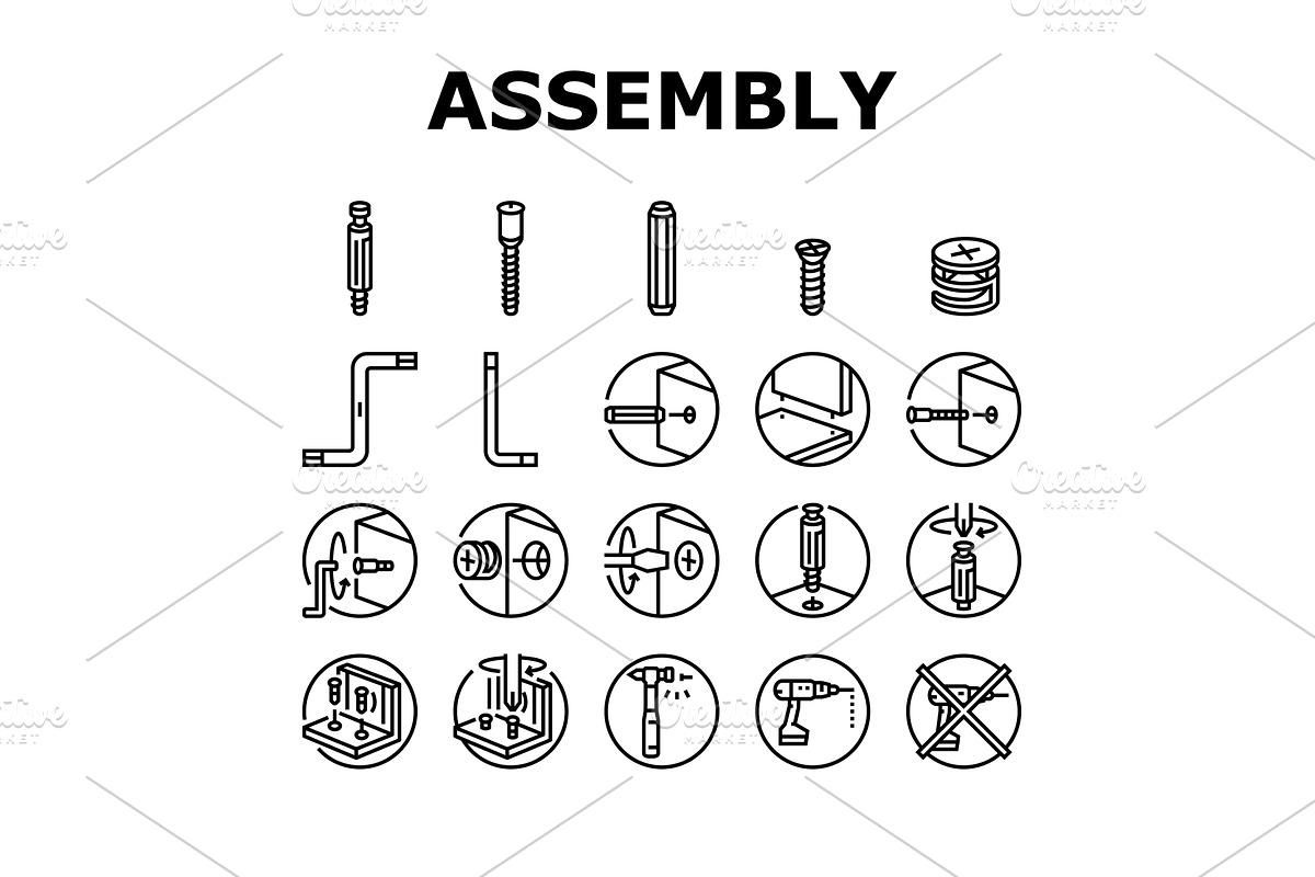 assembly furniture instruction icons, a Person Illustration by ...