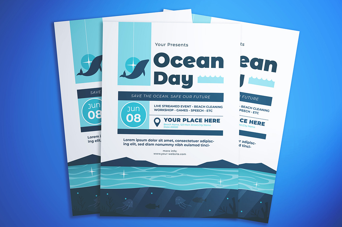 World Ocean Day Flyer, a Flyer Template by Gumico Studio. | Creative Market