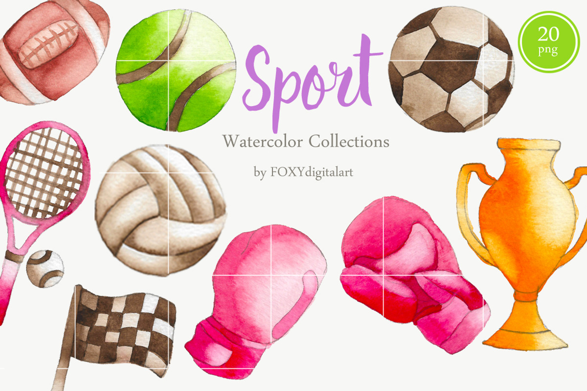 Watercolor Sports Fitness Clipart, a Decorative Illustration by ...