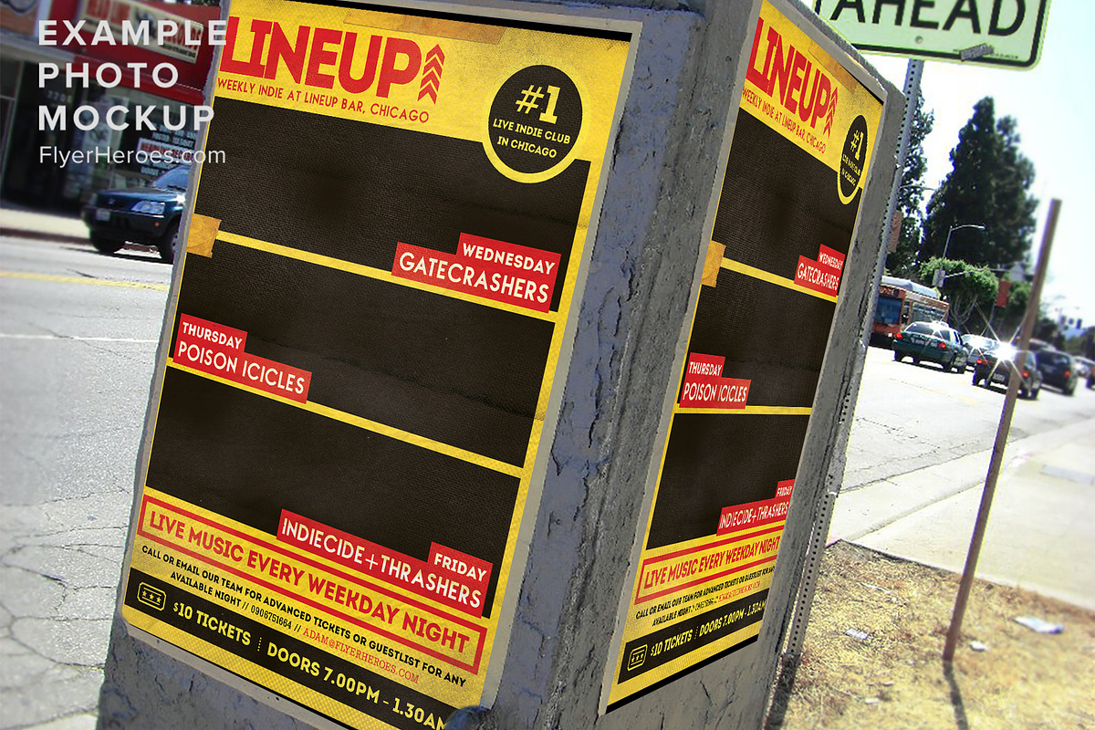LineUp Indie Poster Template, a Flyer Template by FlyerHeroes