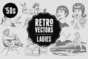 '50s Ladies, an Illustration by Retro Vectors