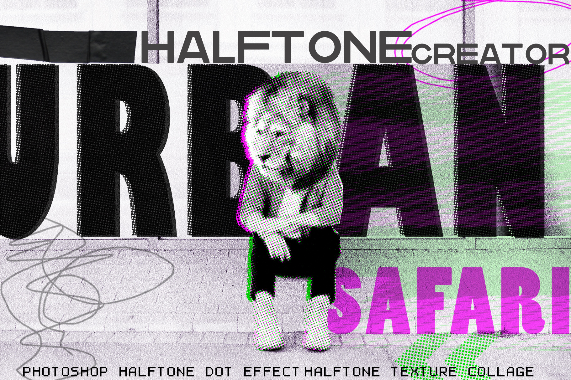 Halftone dot collage creator, an Object Graphic by LaVika