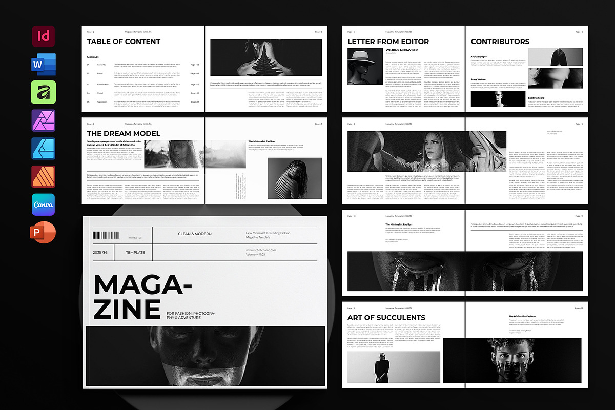 Magazine Template Landscape, a Magazine Template by DesignCrest