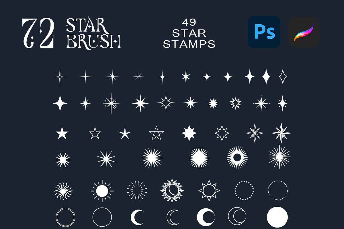 Star brush procreate instant download