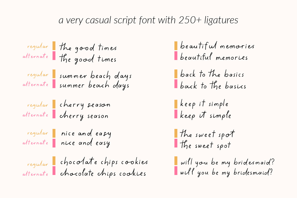 The Good Times ligature script font, a Handwritten Font by Kaya Fonts