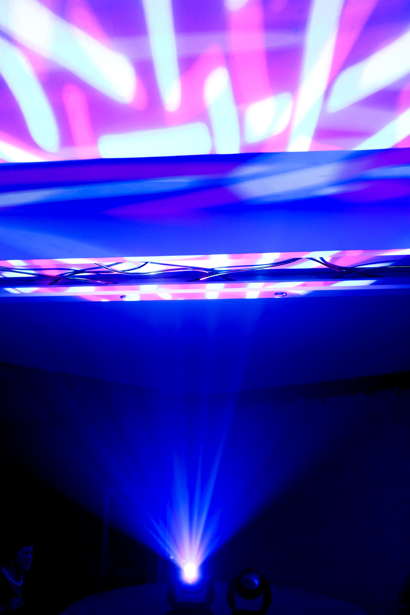 White stage lights containing lighting, spotlight, and stage, an ...