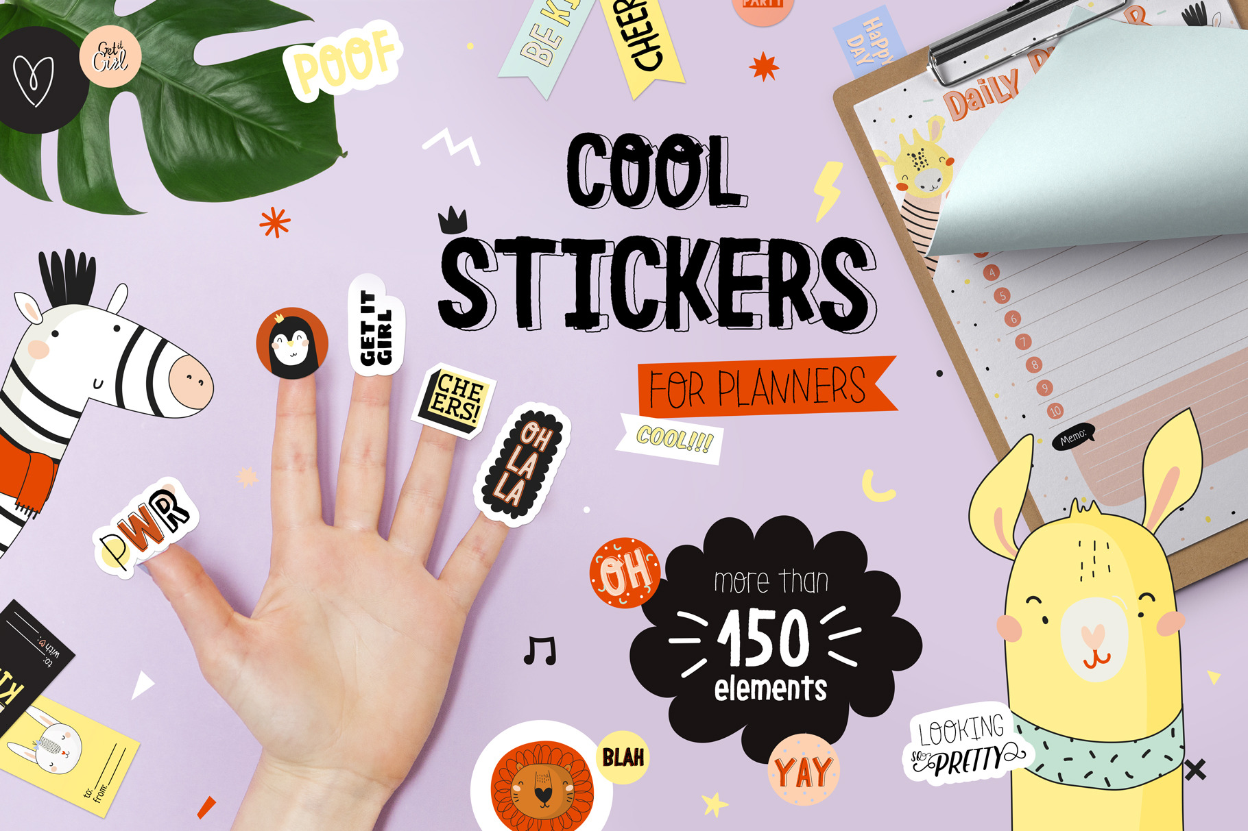 Cool Stickers for your planners, an Animal Illustration by Ruslana ...