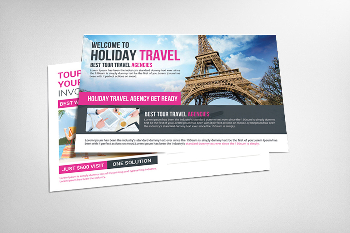 Travel Tours Postcard Templates, a Card Template by graphicforest