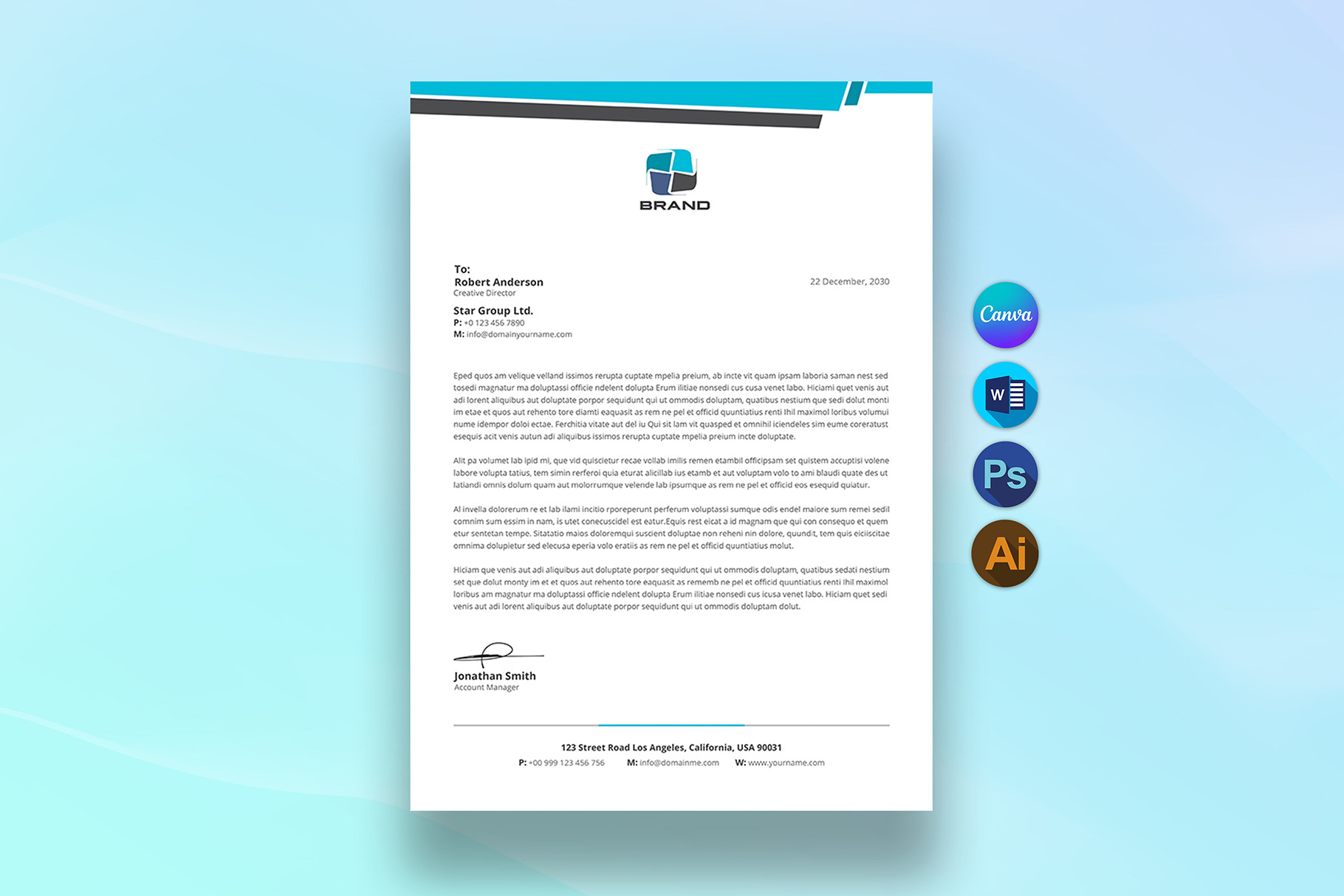 Letterhead Canva Template
