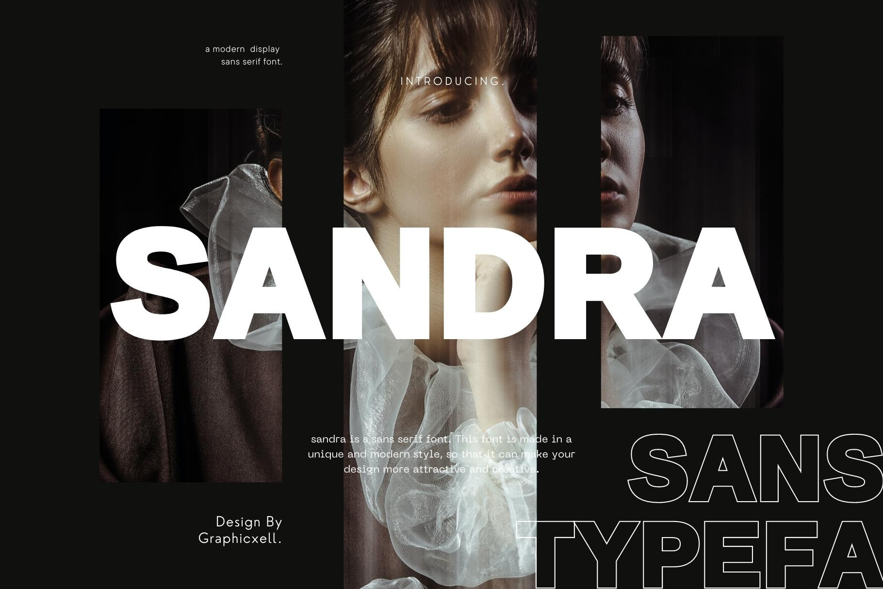 Sandra Bold Sans Font Typeface, a Sans Serif Font by Graphicxell